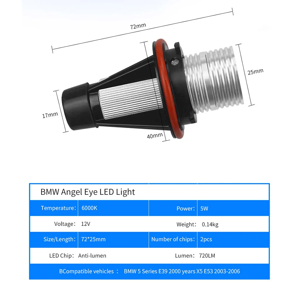 1 пара для BMW E39 E53 E60 E61 E63 E64 E65 E66 E83 E87 525i 530i Xi 545i M5 Xenon светодиодный ...