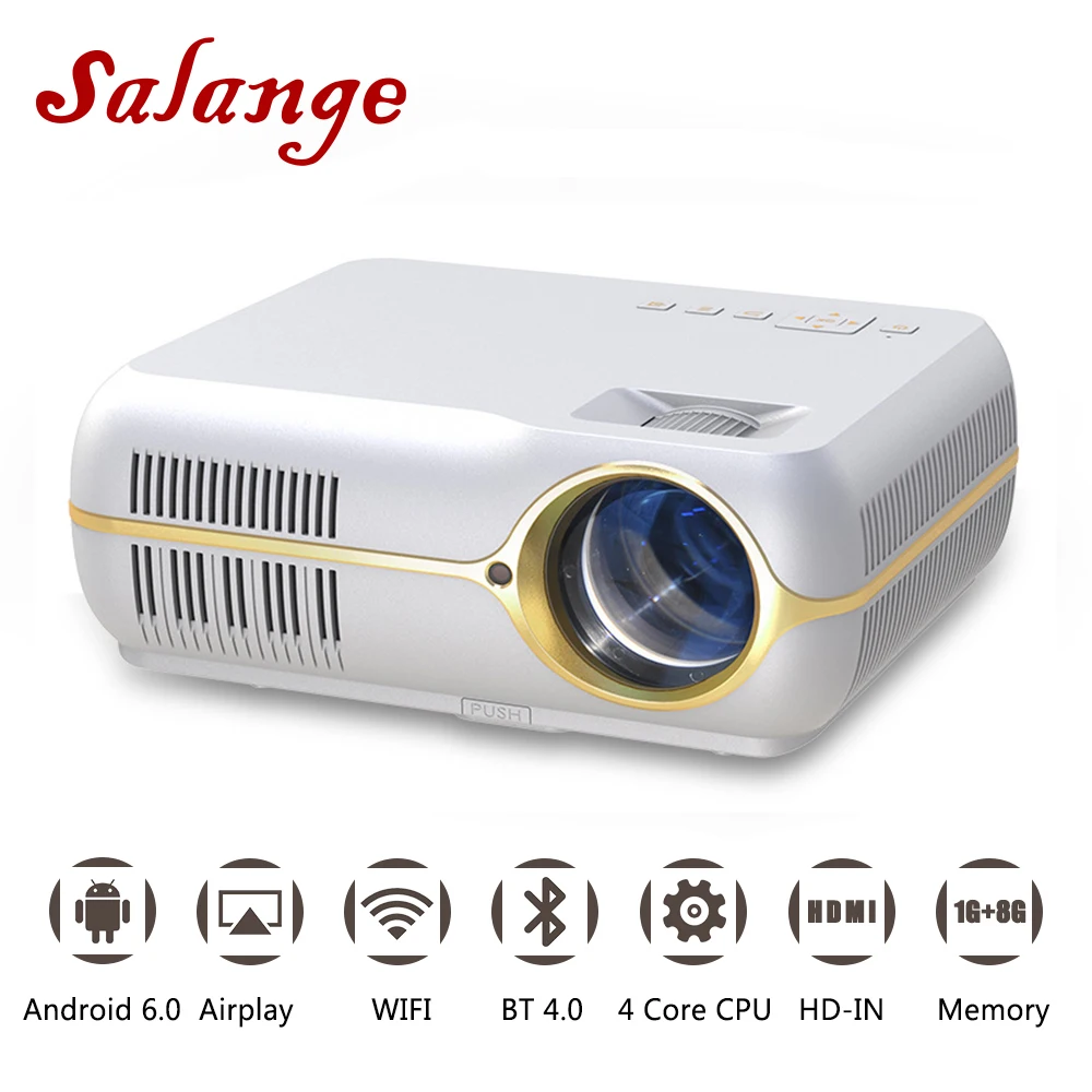 Salange A10 LED Projector 1080P Android 6.0 4200 Lumens WIFI HDMI ...