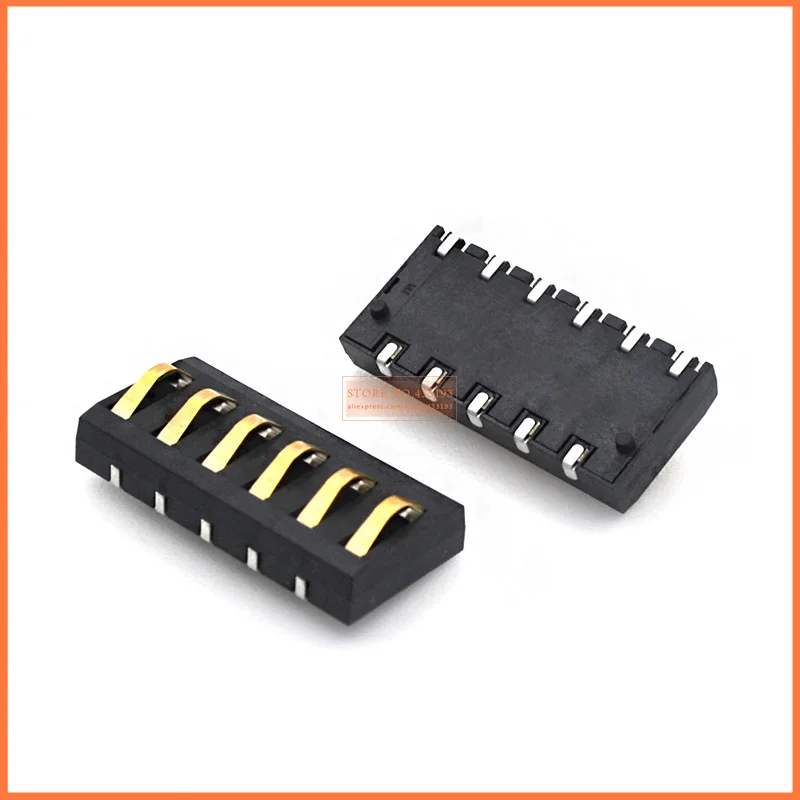 NEW-5PCS-Lot-battery-holder-6Pin-battery-connector-SMD-mobile-phone ...