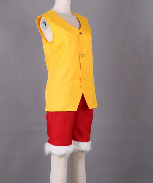 One Piece Anime Monkey D Luffy Yellow Cosplay Costume - AllCosplay.com