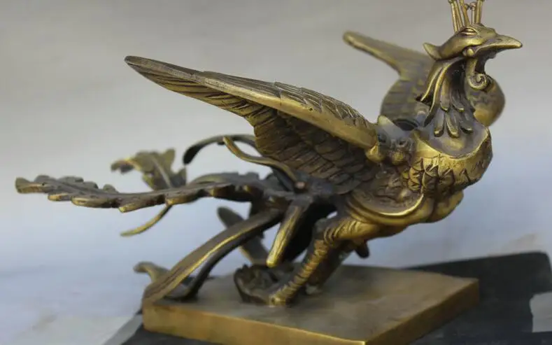 Details about 12" Chinese Feng Shui Copper Bird Phoenix Feng Huang Fung ...