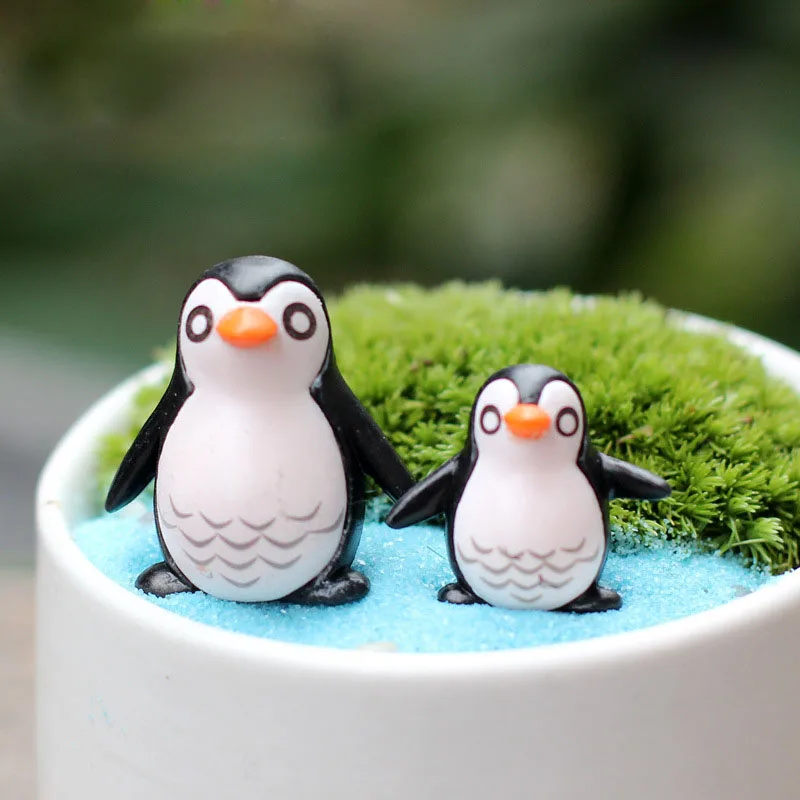 Miniature, Artificial Mini Penguin Father And Son Micro World ...