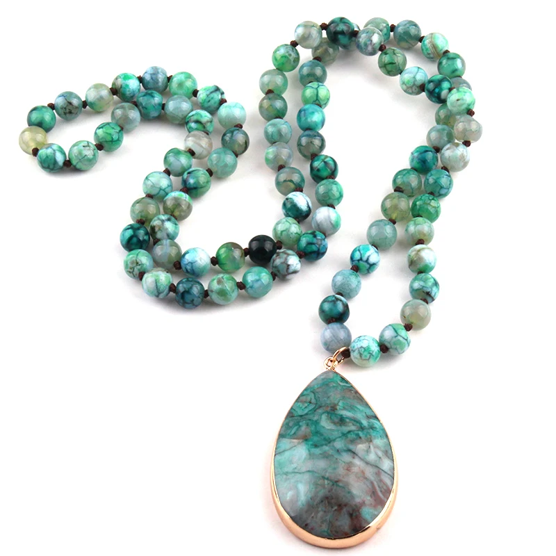 Free-Shipping-Fashion-Semi-Precious-Stones-Agat-long-Knotted-Natural ...