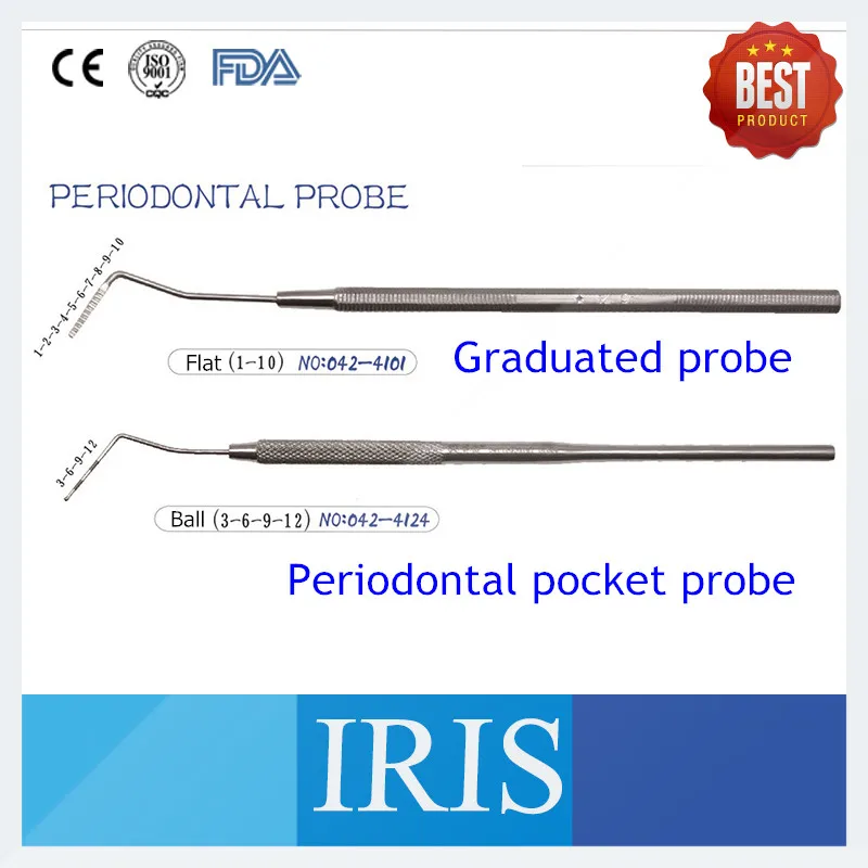 Dental Lab Instrument Dental Periodontal Probe for Dentistry Single ...