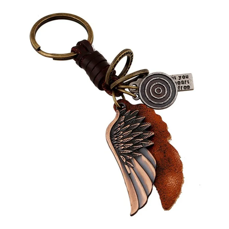 Man car angel wing keychain with leather tag|keychain usb|keychain ...