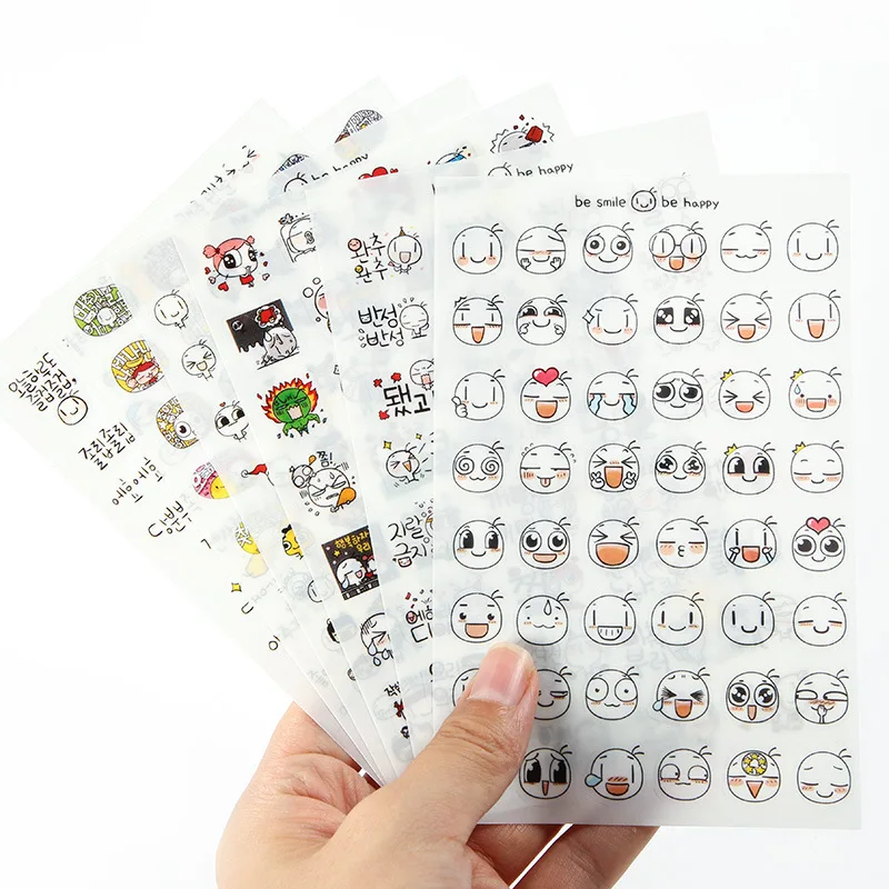 Cute-expression-Cartoon-Sticker-Creative-Hand-Account-Diary-Album ...