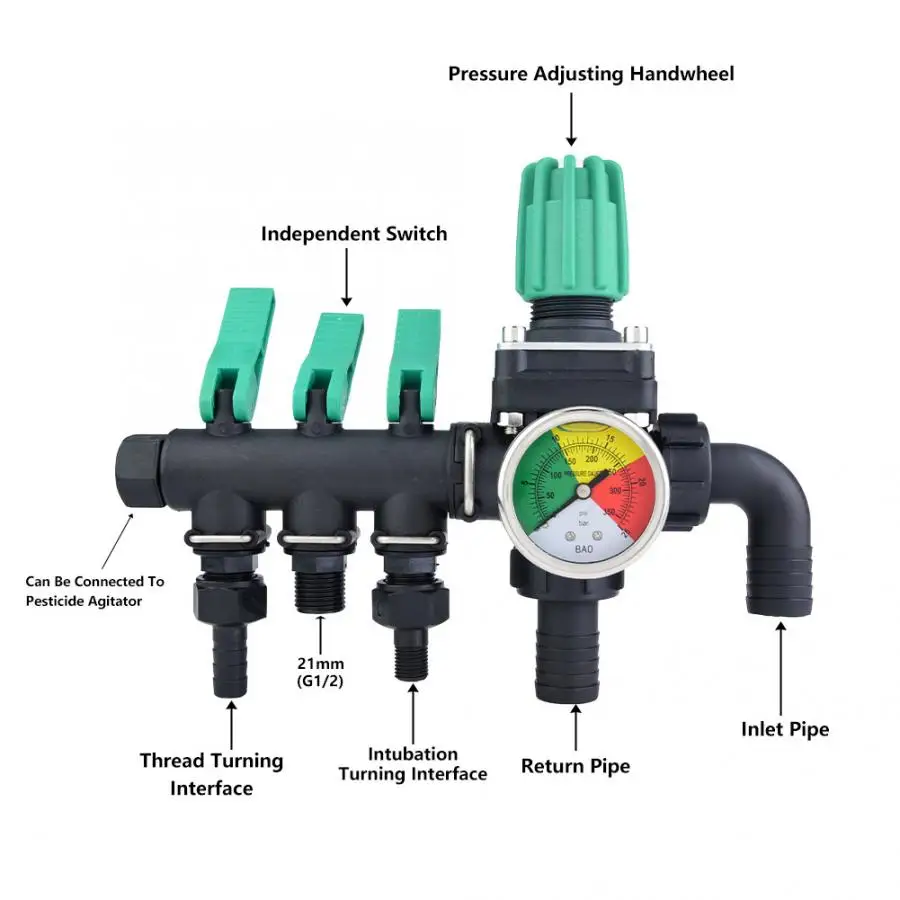 Agricultural Sprayer Control Shut Off Valve 3 Way Water Splitter Pipe ...