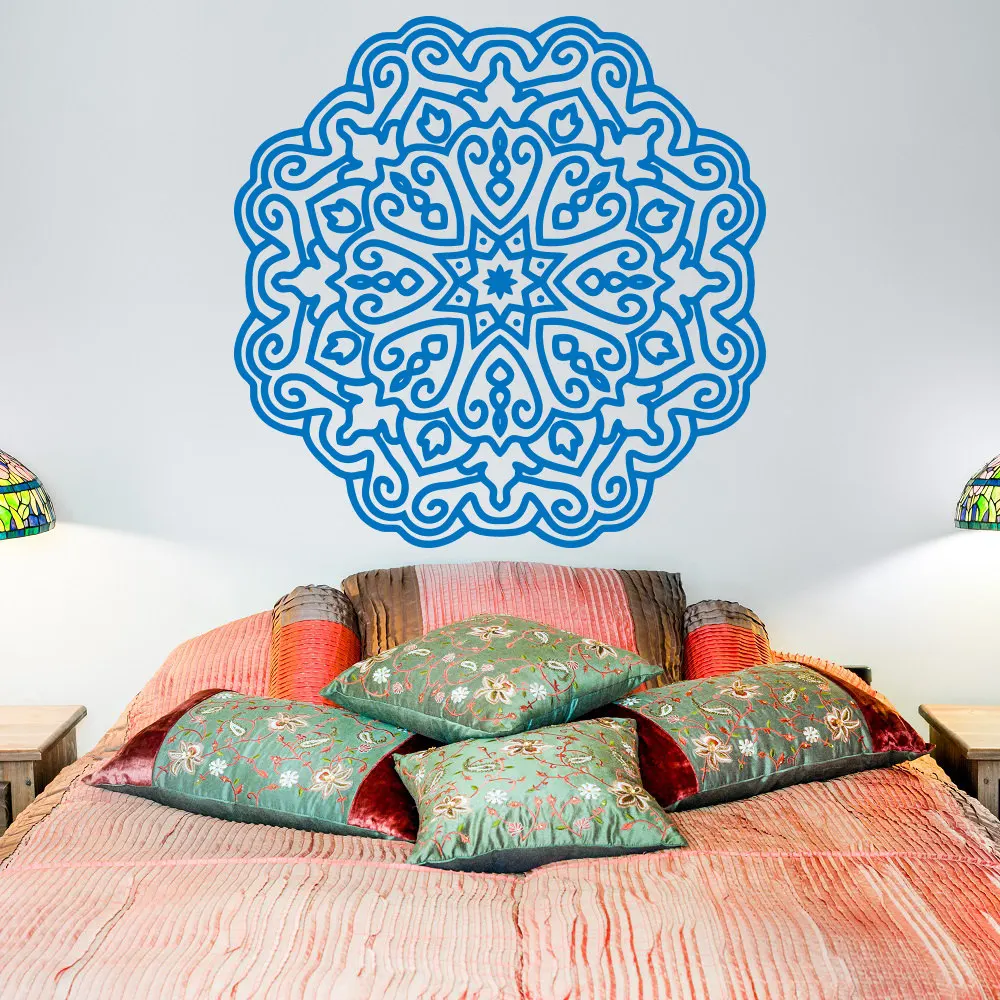 Yoga Wall Decal Mandala Lotus Flower Decals Indian Decor Meditation Art ...