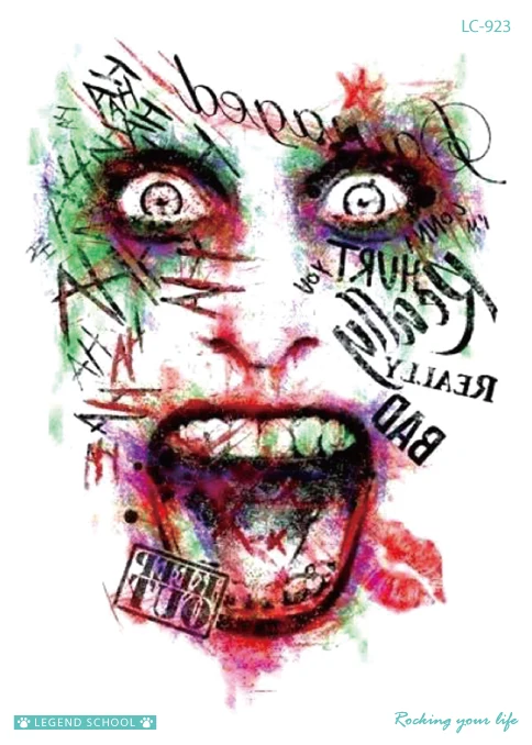 Rocooart Vampire Fake Tattoo Halloween Taty Tomb Raider Tatouage Body ...