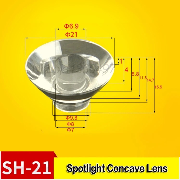 LED flashlight lens concave smooth stage light lens imitation lumen ...