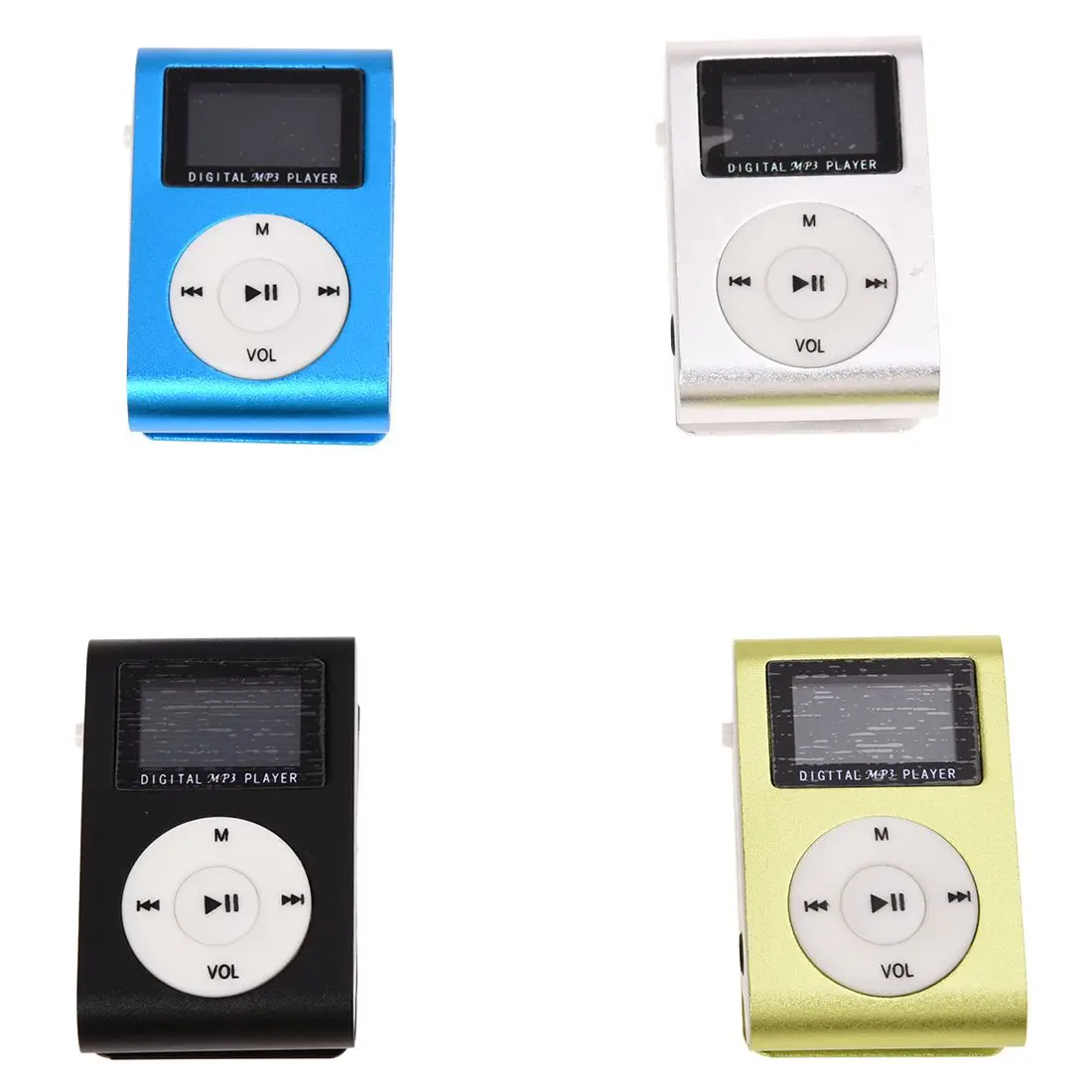 USB Mini Clip MP3 Player LCD Screen Support 32GB Micro SD TF Card Radio ...