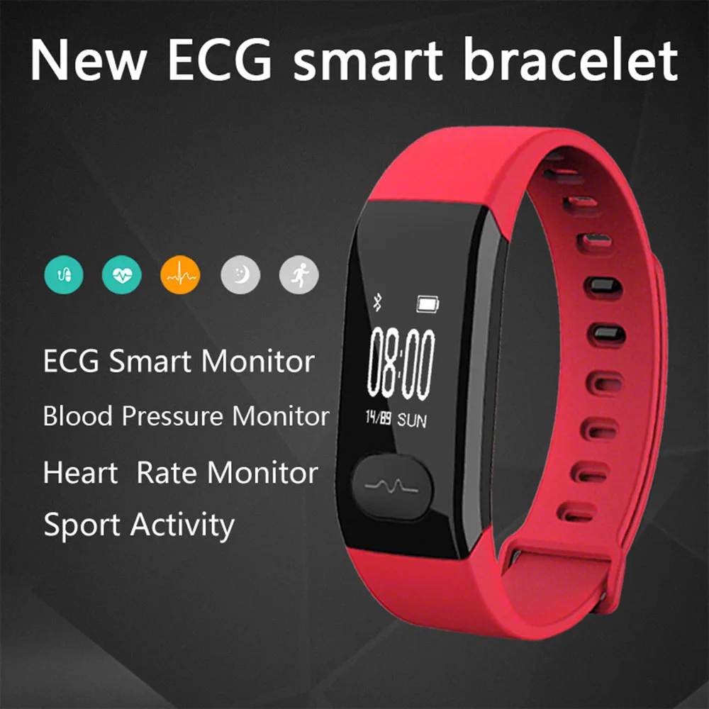 E45 Smart Wristband ECG Heart Rate Blood Pressure Monitor Fitness ...