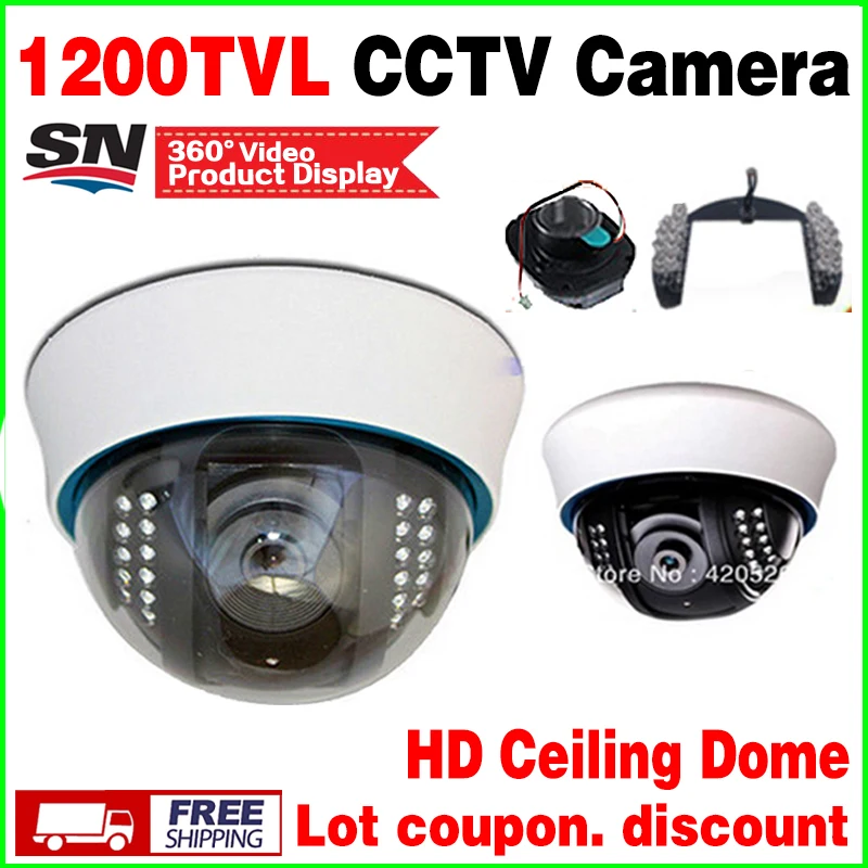 Big sale!1/3cmos 1200TVL Cctv hd dome Camera Surveillance Indoor 22LED ...
