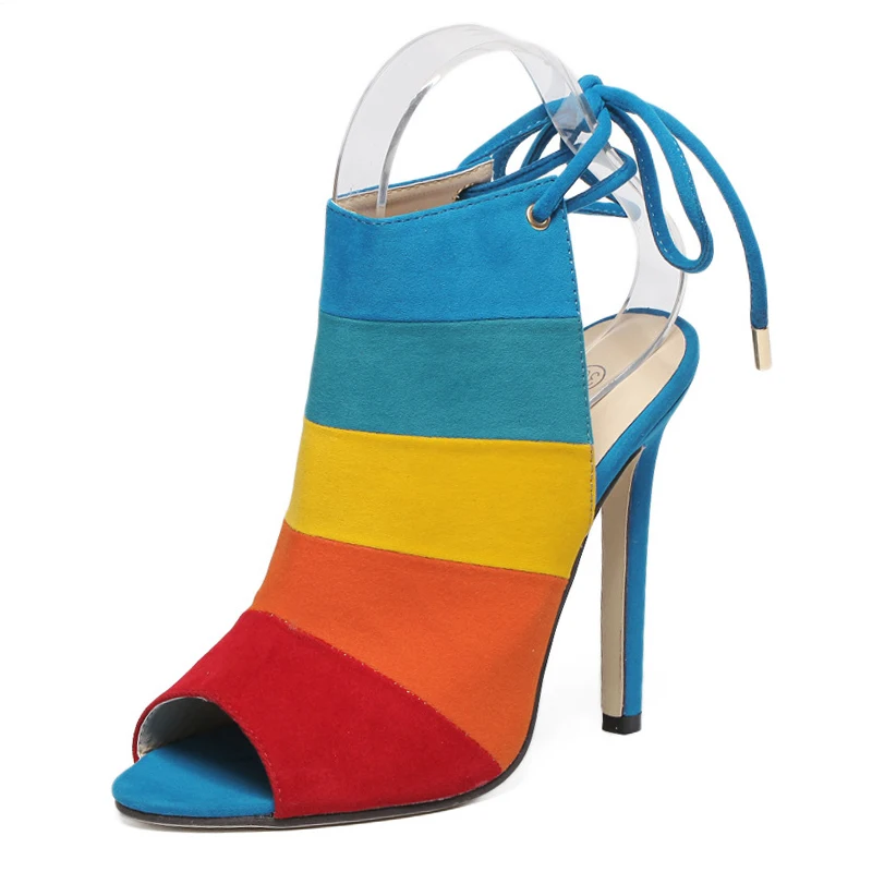 Vogue Nice Mixed Color High Heels Shoes Wedding Female Simple Women ...