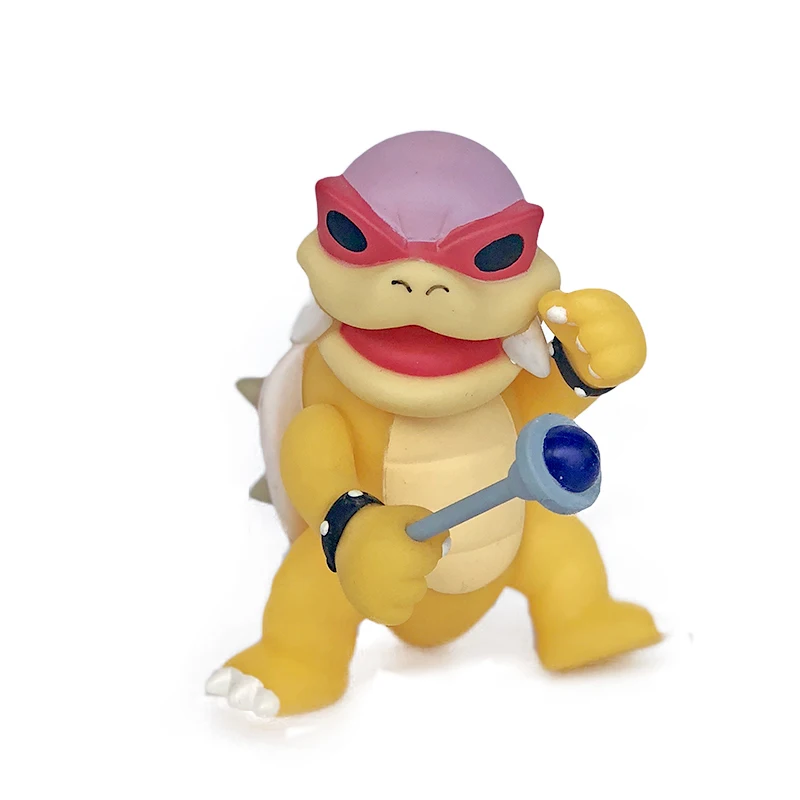 10 cm JP anime Super Mario Bros koopalings Roy PVC figura colección ...