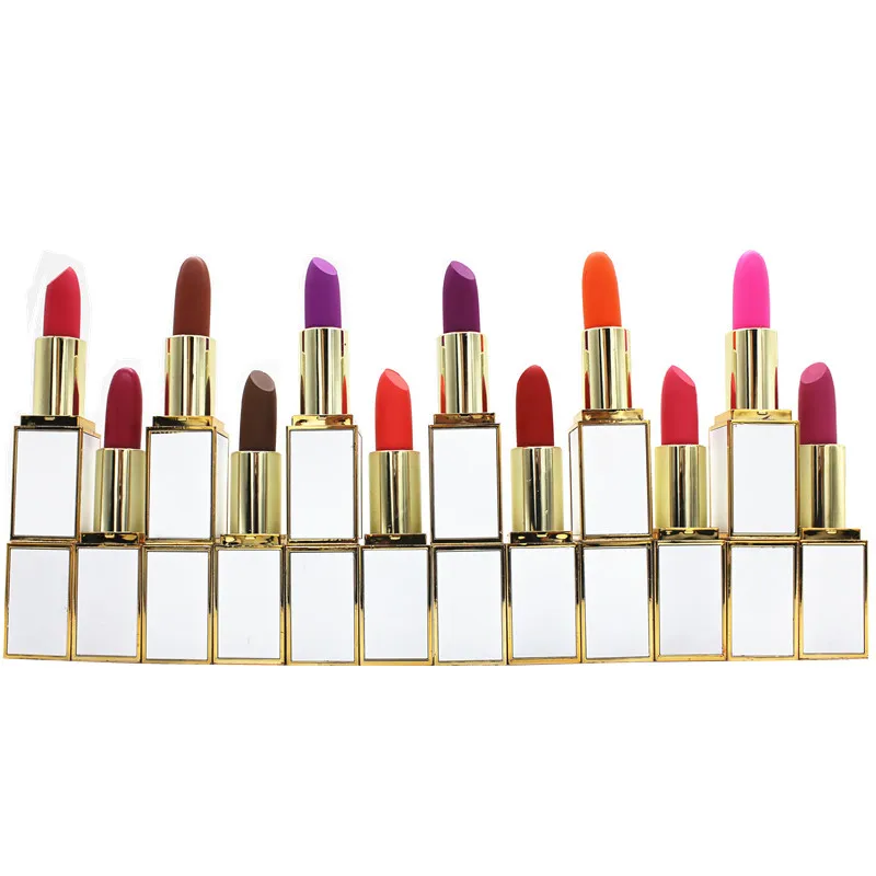 New Waterproof Liquid Lip Stick 12 Color Matte White Gold Square ...