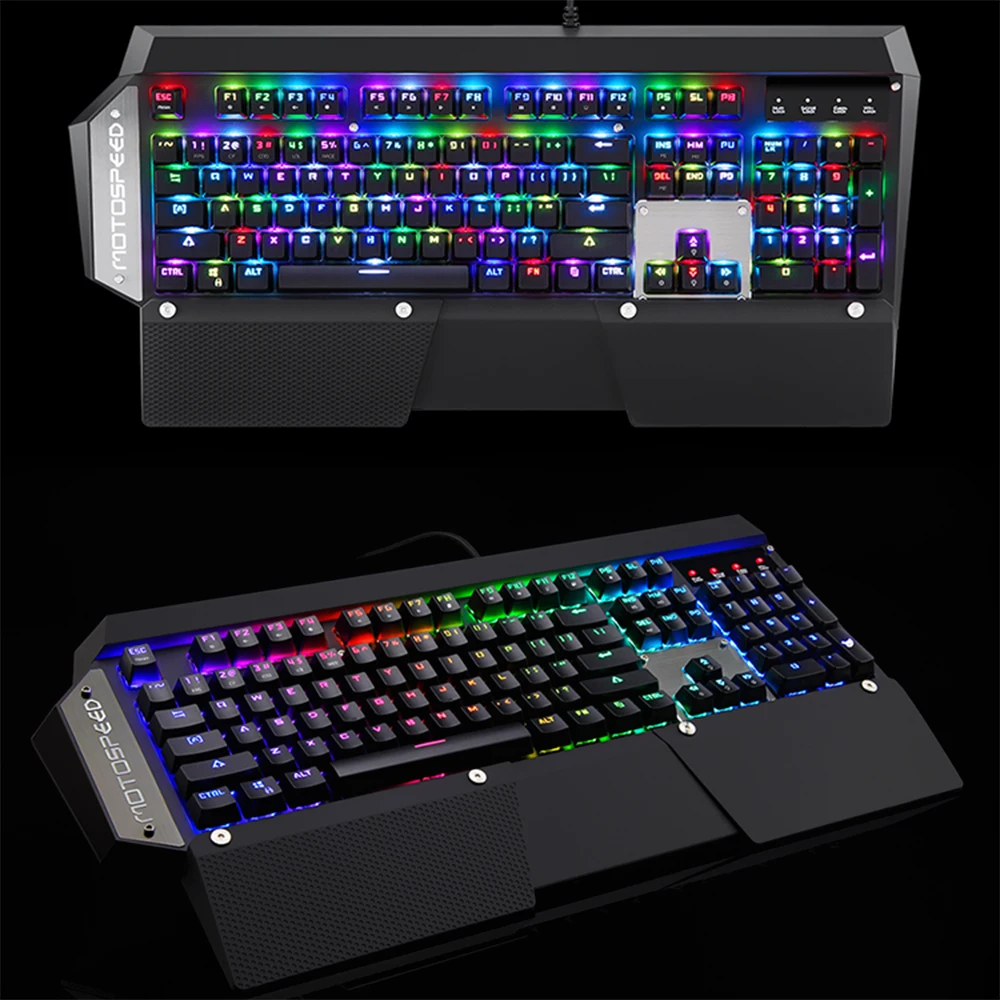 USB Wired Mechanical Gaming Keyboard Black Illuminated RGB LED ...
