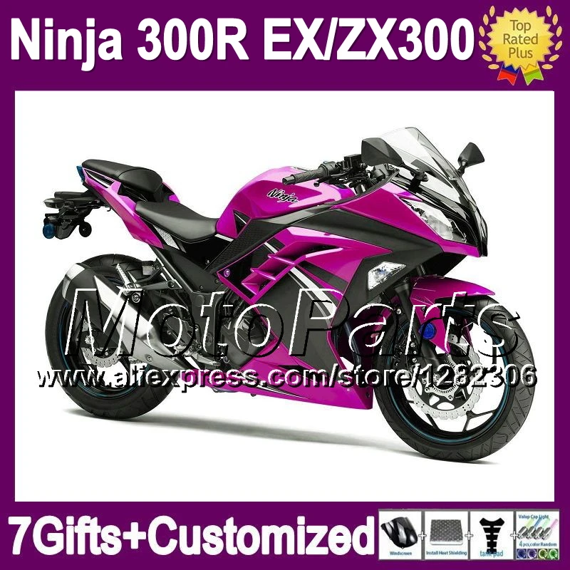 7gifts+Injection For KAWASAKI Pink black NINJA 300 2013 2014 *2165 ...