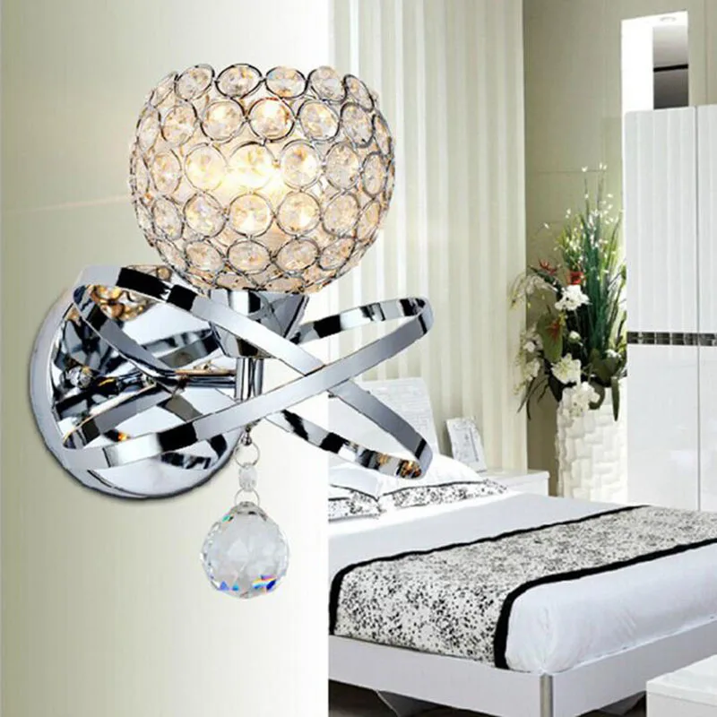 New metal crystal single head lamp led crystal wall lamp led wall ...
