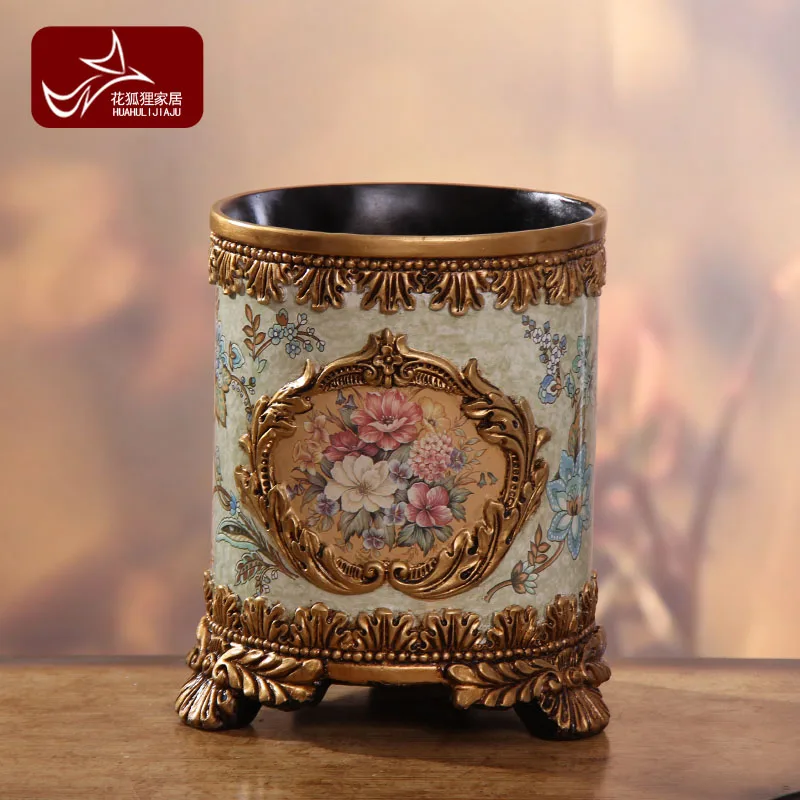 Luxury European style Palace Royal luxury decorative ceramic trash bin ...