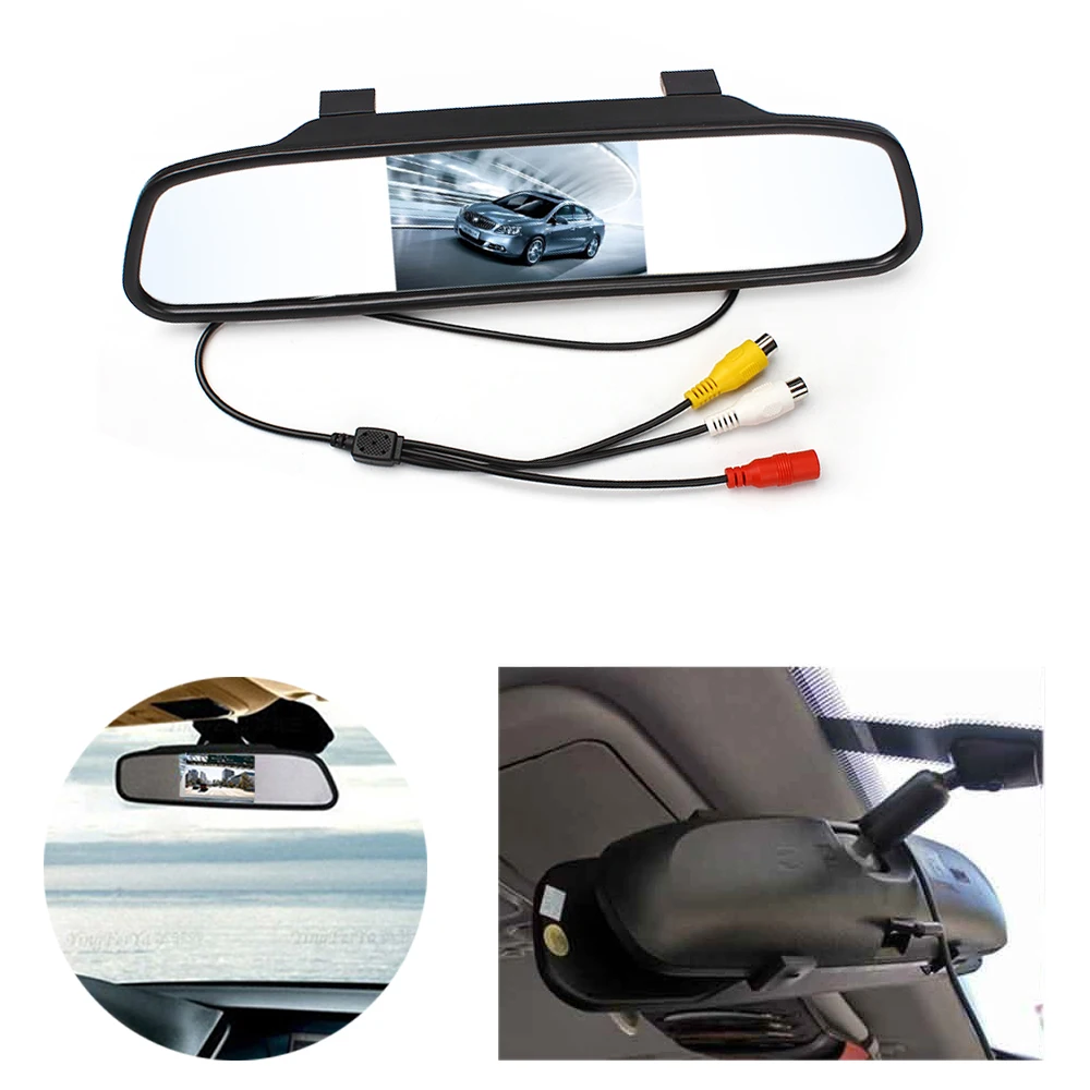 4.3" TFT LCD Display Screen Dual Channel 2AV Input Mirror Monitor for ...