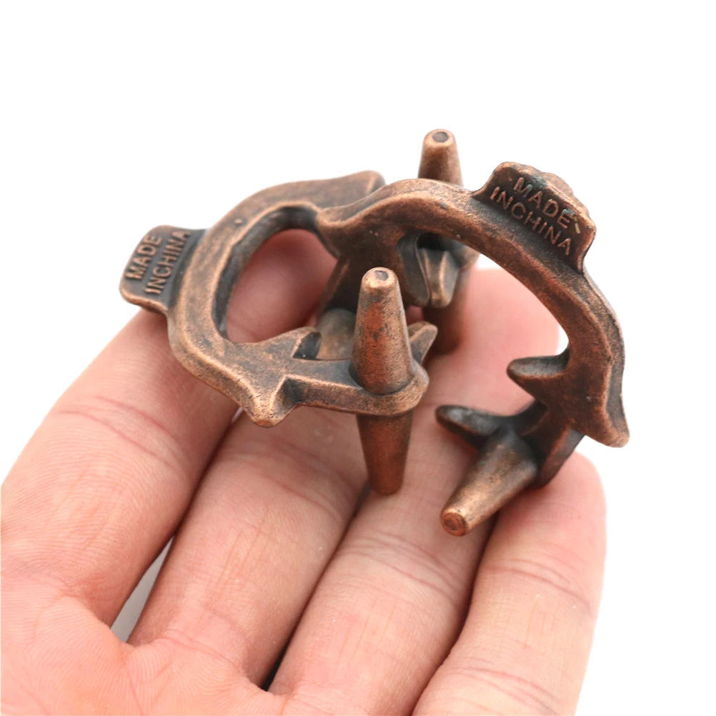 Vintage Metal Puzzle IQ Mind Brain Teaser Educational Toy Gift For 