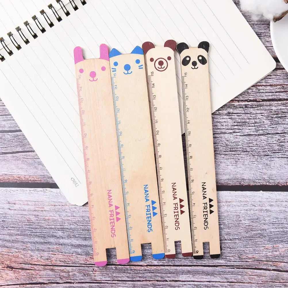 Wooden 15cm Cute Panda Ruler For School Supplies Student Prizes Rulers ...