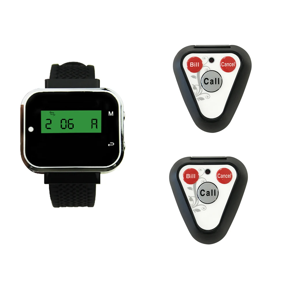Jingle Bells 2 Call Button 1 Watch Pager Rechargeable Watch Receivers ...