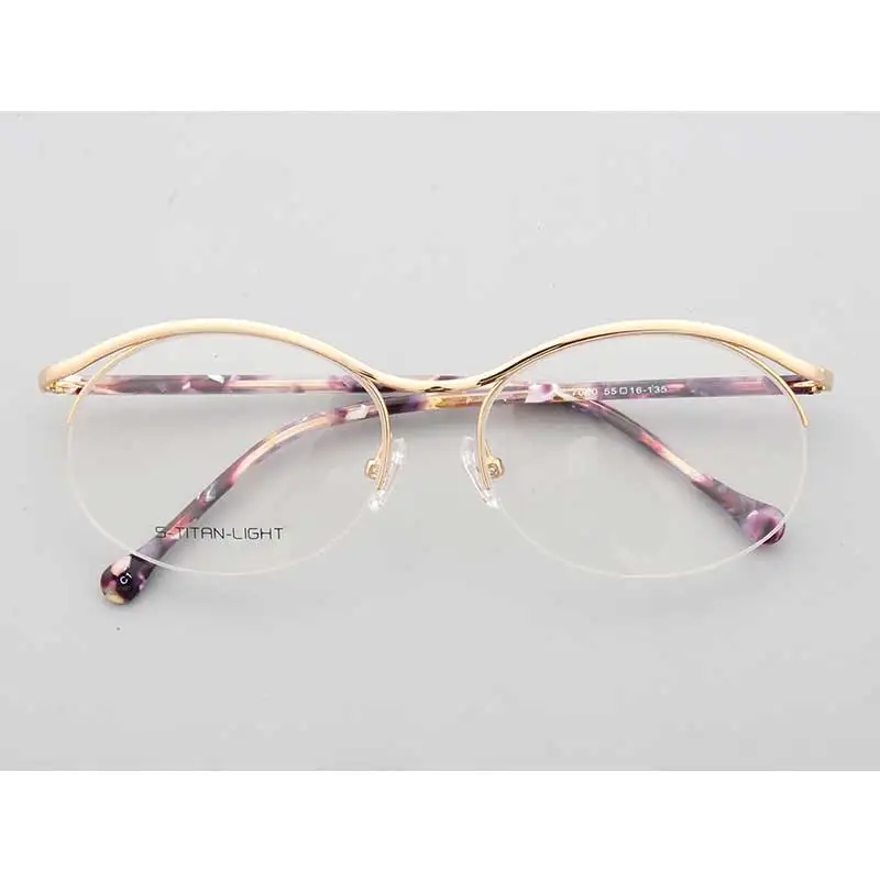 YOUTOP-Half-rim-Women-s-Myopia-Anti-blue-Ray-Frame-Femal-s-Round-Circle ...
