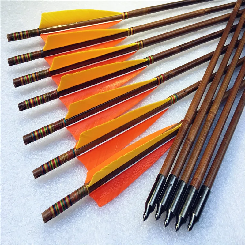 12X traditional shield feather bamboo arrow can choose 28inch to 33inch ...