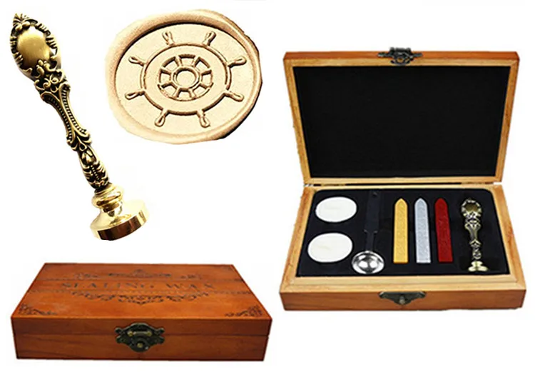 Vintage Ship Steering Wheel Luxury Wax Seal Sealing Stamp Brass Peacock ...