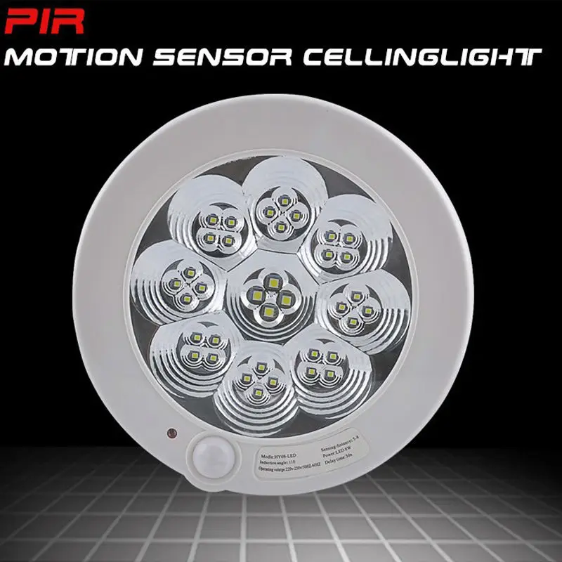 5w 7w 11w White Led Pir Motion Sensor Ceiling Panel Light Body ...