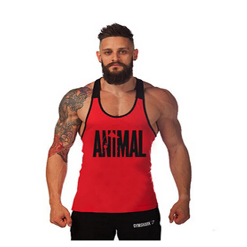 2016 loose new fitness vest male bodybuilding vest h vest movement back ...