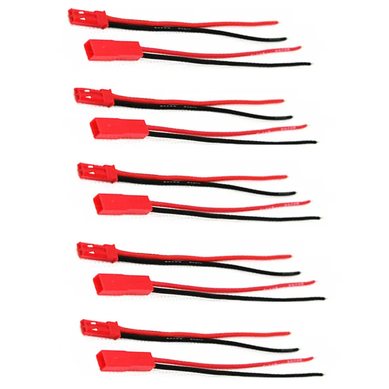 JST Plug 2P Cable Lead Male/Female Connector 22# AWG Soft Silicon Wire ...