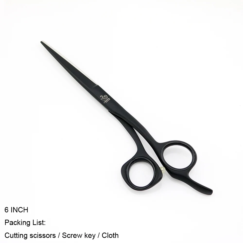 Hair Cutting Scissors 6 INCH Silver Black Narrow Blade Japan Hair ...