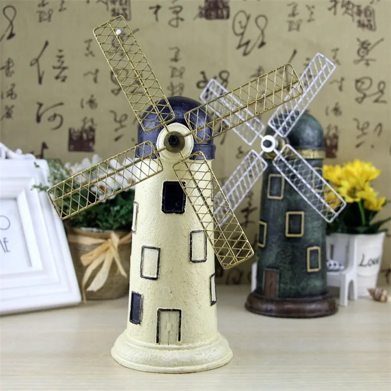 Resin-Figurine-Crafts-Art-Dutch-Windmill-Model-Art-Collection-Table-Car ...