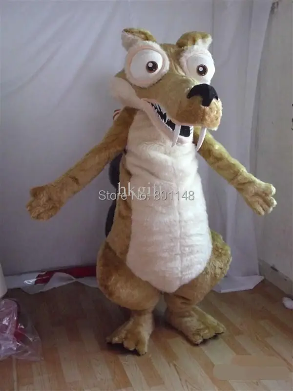 Ice Age Scrat squirrel Mascot Costume Adult Size Fancy Dress Cartoon ...