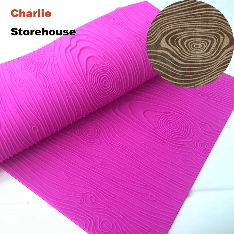 Cake Tool Woodgrain Fondant Impression Mat Hot Silicone Lace Mold ...
