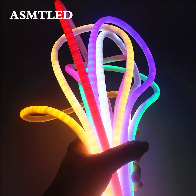 Round LED Neon Flexible Strip Light DC 12V SMD2835 LED Neon flex tube ...