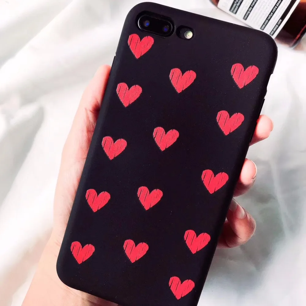 Lovely Heart Cases for iphone 6 6s plus 7Plus 8Plus Soft Silicone ...