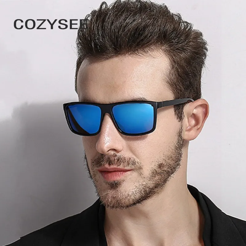 Oversized Square Sunglasses For Male Polarized Lens Black Brown UV400 