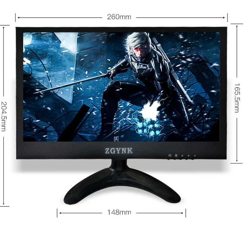 9'' Inch Monitor with HDMI /AV/VGA/BNC HD Input Computer desktop TFT ...