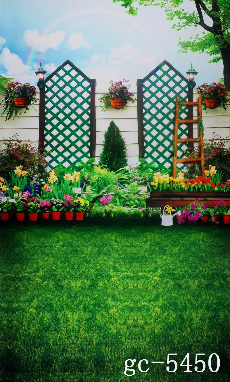 200cm*150cm(6.5ft*5ft) Rainbow After The Rain Grassland Flower Garden ...