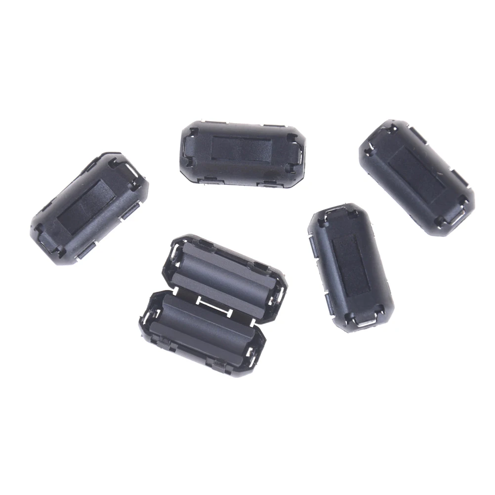 10Pcs Black Cable Wire Clamp Clip RFI EMI EMC Noise Filters Ferrite ...