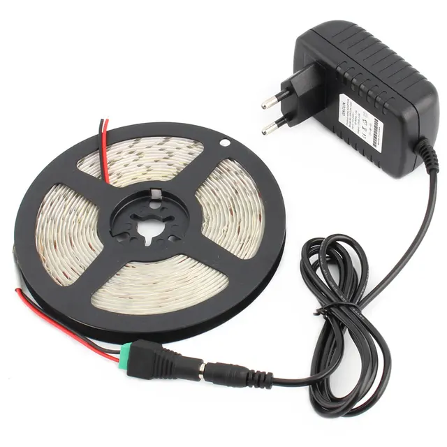 RGB led strip 12v 2835 Not Waterproof and Power Adapter DC 12V 1A US EU ...