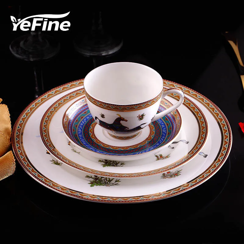 YeFine European Style Famous Brand Dinnerware Set Bone China Tableware YeFine European Style Famous Brand Dinnerware Set Bone China Tableware