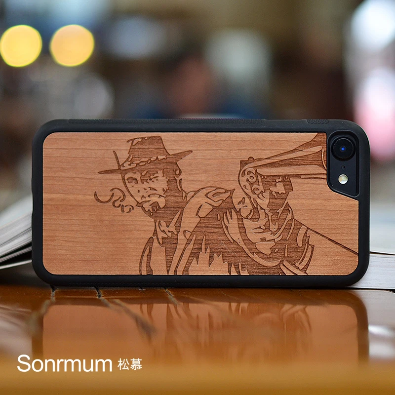 Gunner Carved Natural Wood New Brand Thin Luxury Individuation real ...