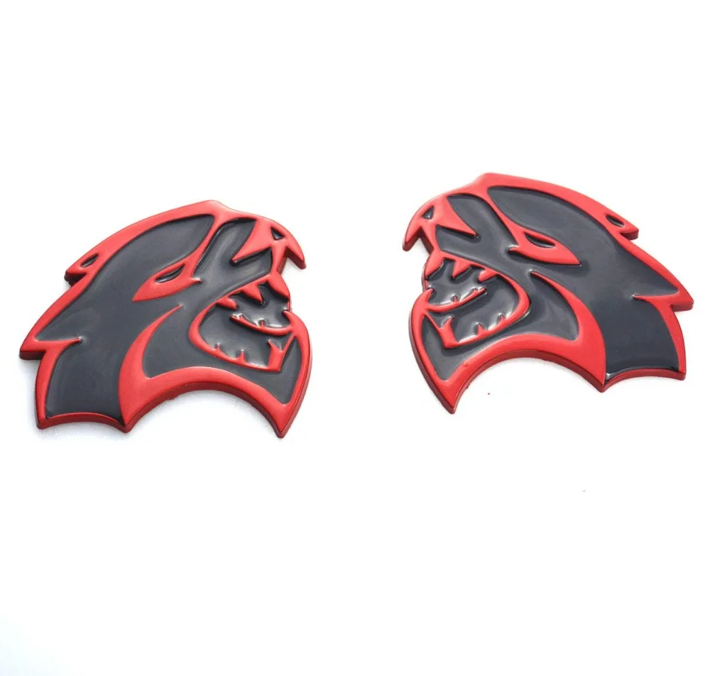 2pcs Hellcat Metal Side Badge Emblems, 3D Logo Nameplate Stickers ...