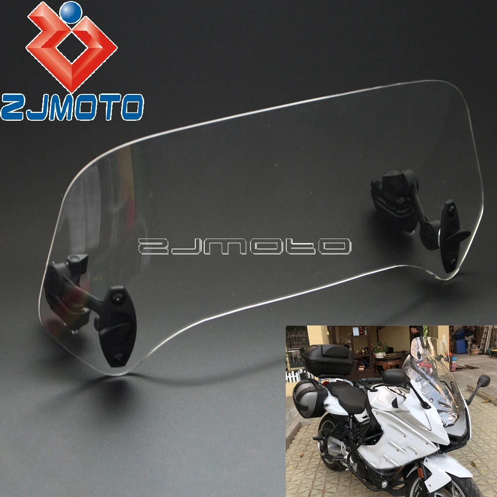 Motorcycle-Adjustable-Clip-On-Windshield-Extension-Spoiler-Windscreen ...