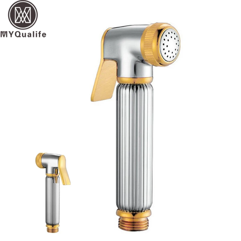 Chrome Golden Bidet Faucet Hand Held Sprayer Gun Bathroom Accessories ...